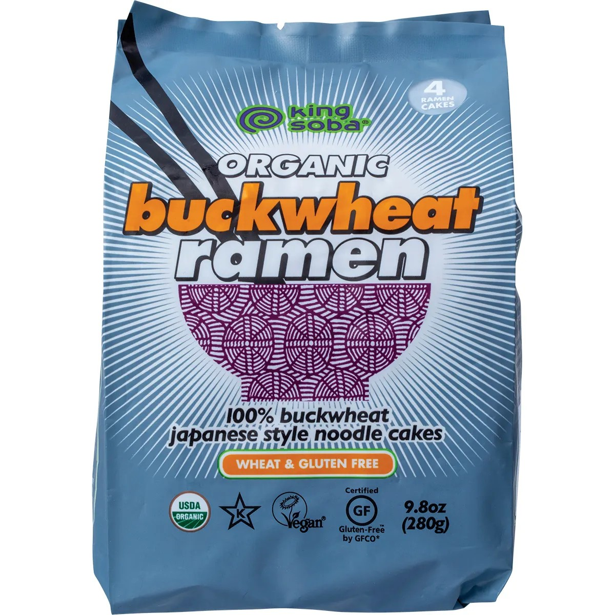 King Soba Organic 100% Buckwheat Ramen Noodles 280g